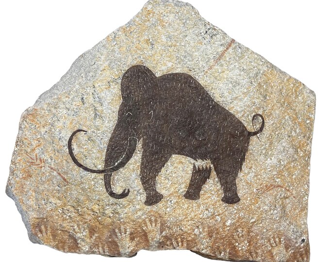 Rouffignac Mammoth Primitive Painting on Hanging Stone - Etsy