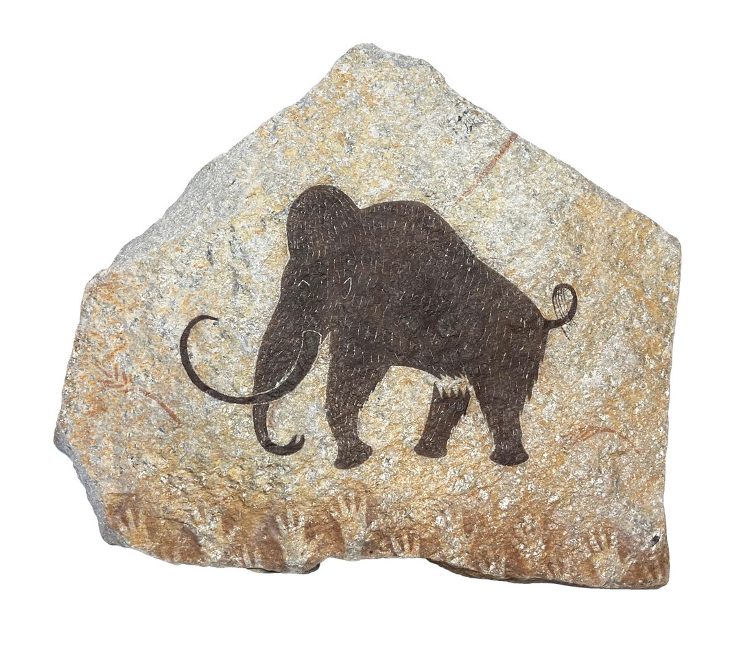 Rouffignac Mammoth Primitive Painting on Hanging Stone - Etsy
