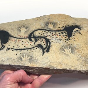 Pech Merle Ponies Cave Art Painting on Hanging Stone - Etsy