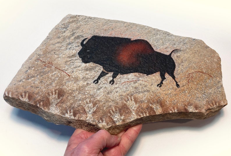 Lascaux Bison Cave Painting on Hanging Stone - Etsy