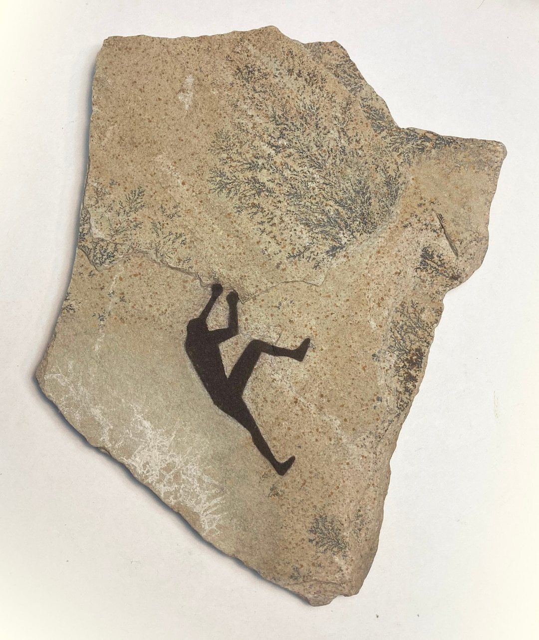Rock Climber Primitive Art Painting on Hanging Stone - Etsy
