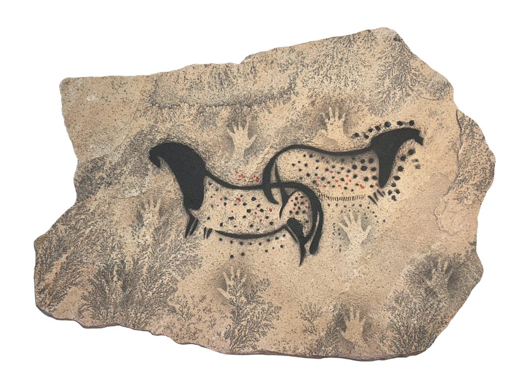 Pech Merle Ponies Cave Art Painting on Hanging Stone - Etsy UK