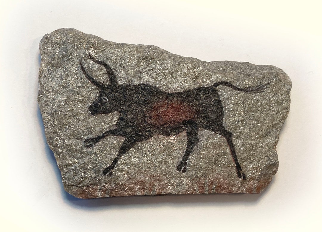 Magnet Lascaux Bull Primitive Painting on Stone - Etsy