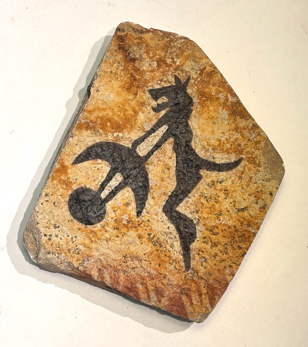 Magnet Wolf-headed Shaman Primitive Painting on Stone - Etsy