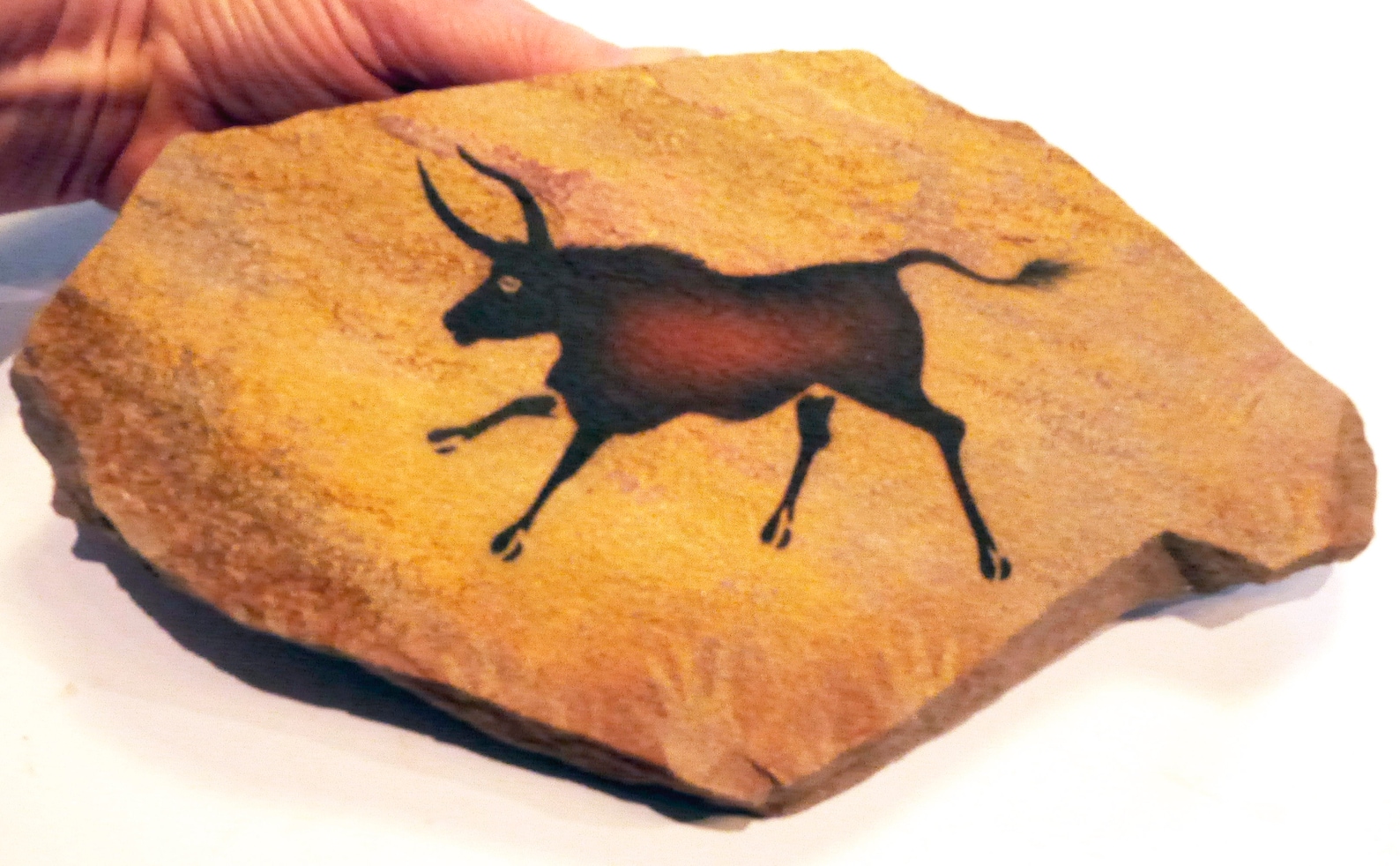 Lascaux Bull Cave Art Painting on Hanging Stone - Etsy