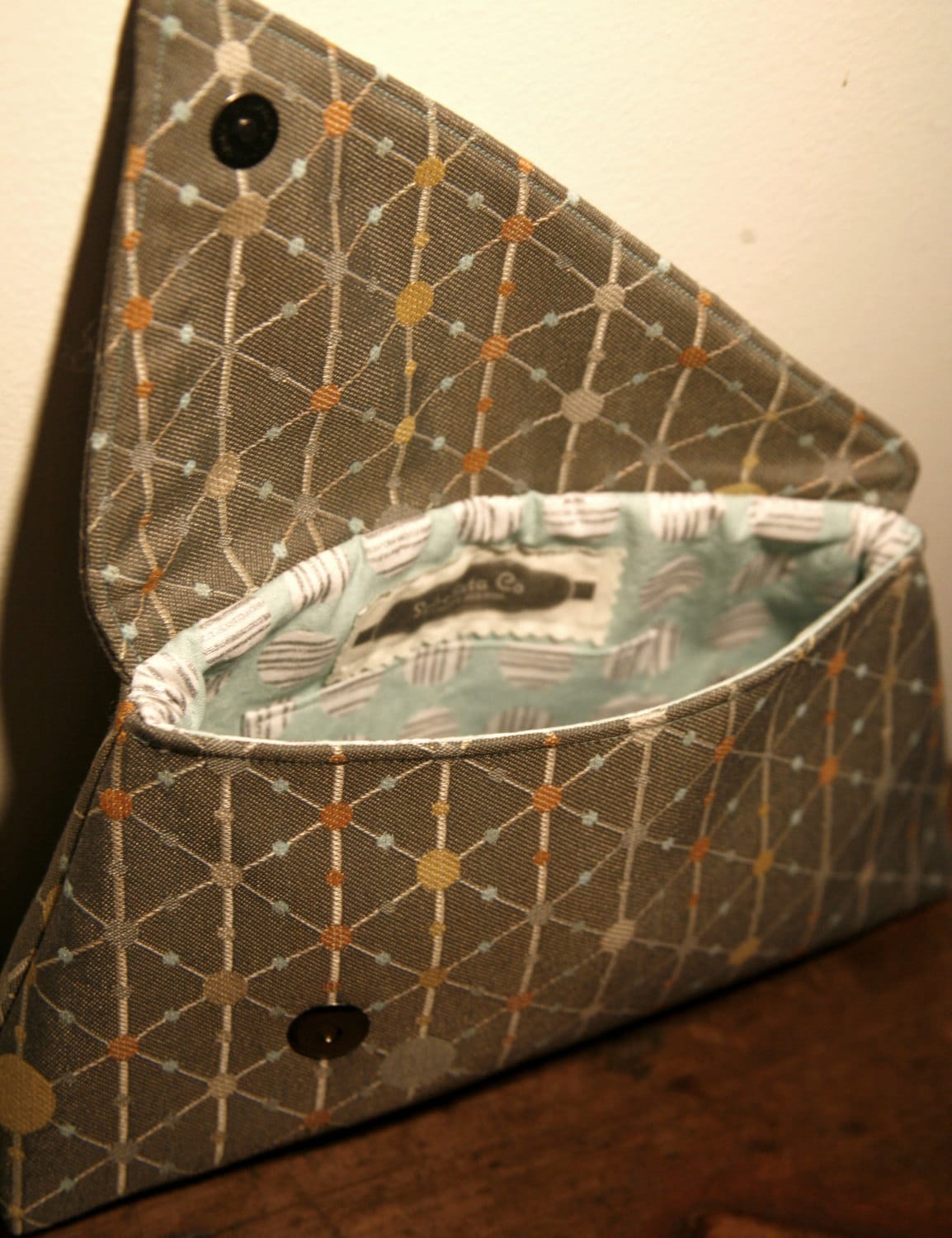 Jo - Vintage Style Clutch in Abstract Gray - Etsy