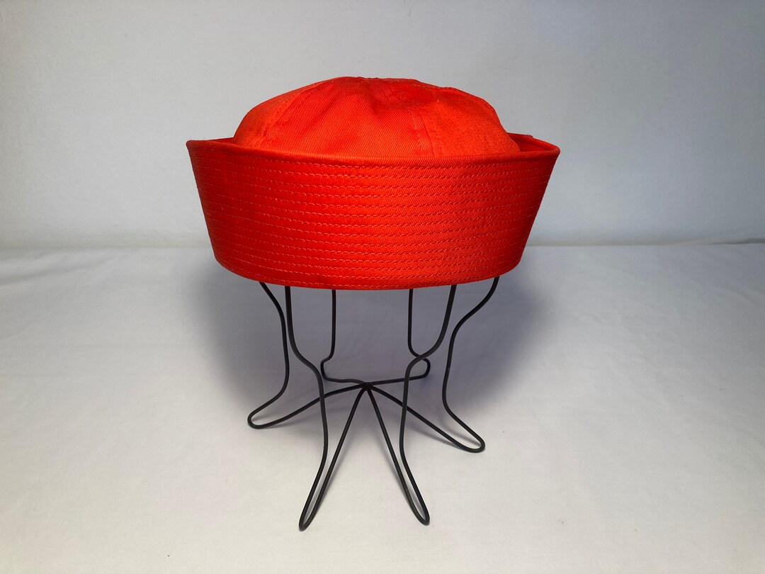 Vintage 1960's Red Cotton Twill Dixie Cup Sailor Cap Unused Sz L - Etsy