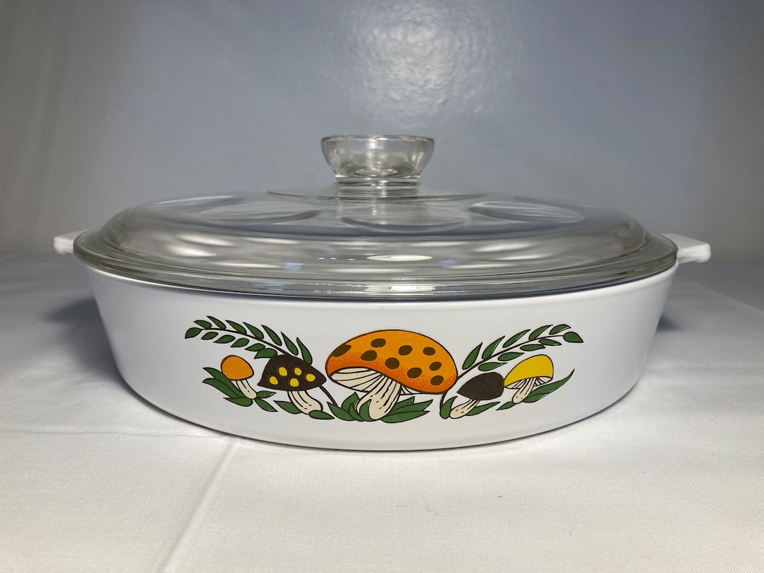Vintage Corning Ware 10 Merry Mushroom Casserole Baking Dish W/ Lid B ...