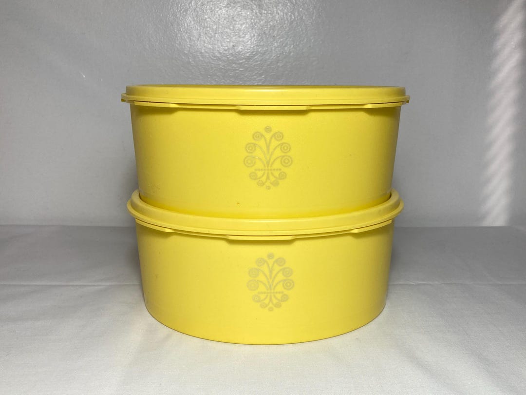 PR Vintage 1970's Tupperware 1204 Yellow Stacking Canisters W ...