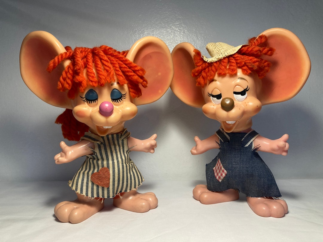 Vintage 1970s Big Ear Hillbilly Farmer Mice Coin Banks 10" Royalty ...