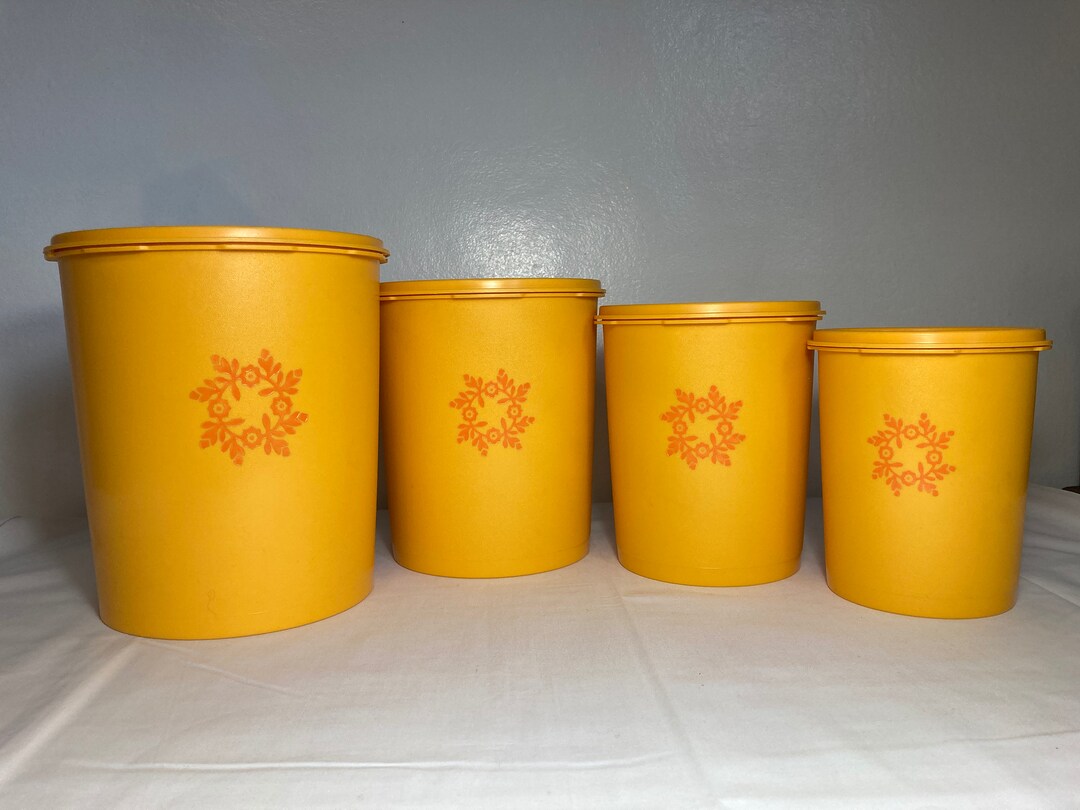 Vintage Tupperware Canister Set 4 Pc Nesting Apricot Maize - Etsy
