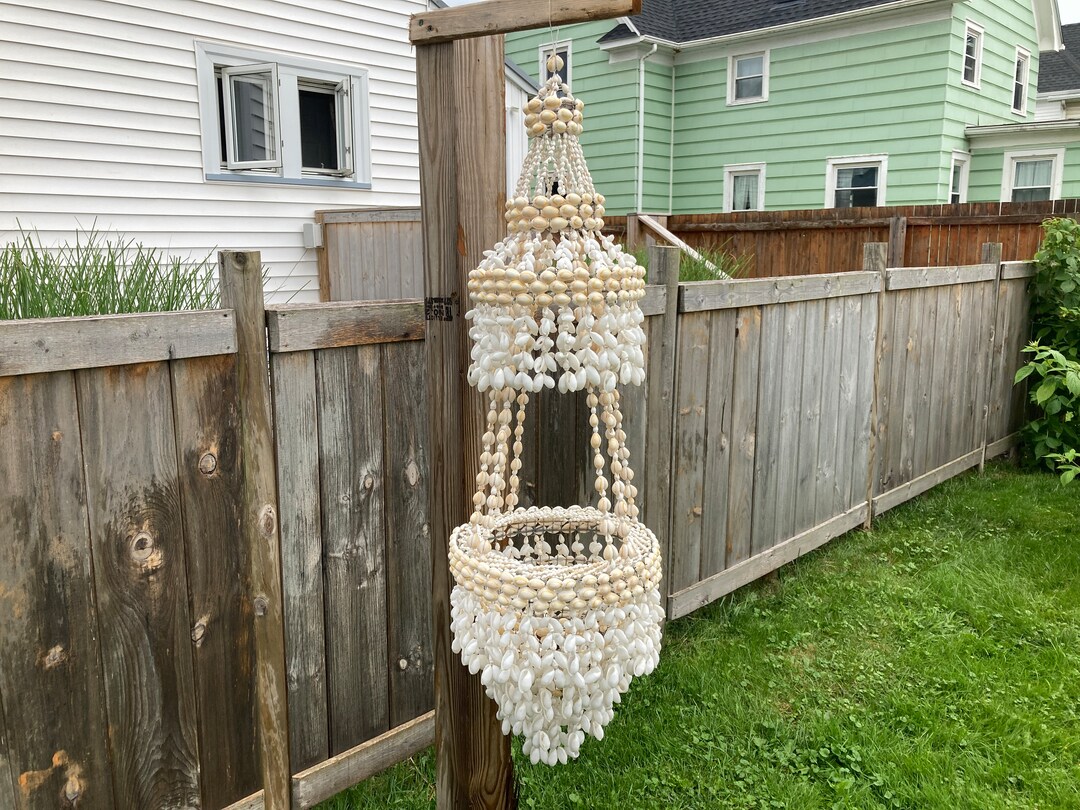Vintage Tiered Hanging Seashell Shell Plant Hanger 37 Retro Boho Decor ...