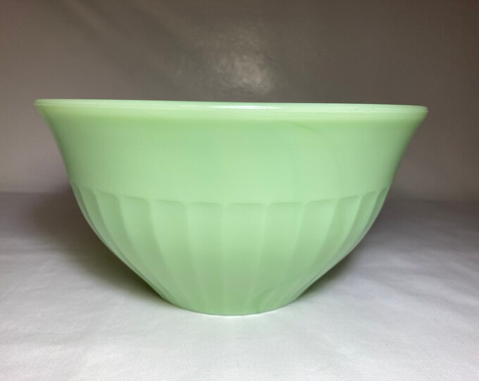 Vintage Jeannette Uranium Jadeite Glass 8" Vertical Rib Mixing Bowl ...