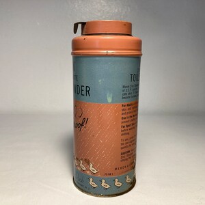 Vintage 1920's Merck Toilet Powder Tin Pink & Blue W/ Ducklings Nursery ...