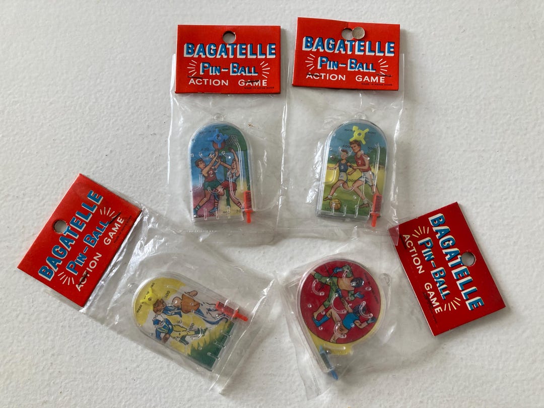 4 Vintage NOS Toy Pinball Bagatelle Games Sports Themed Dime Store ...