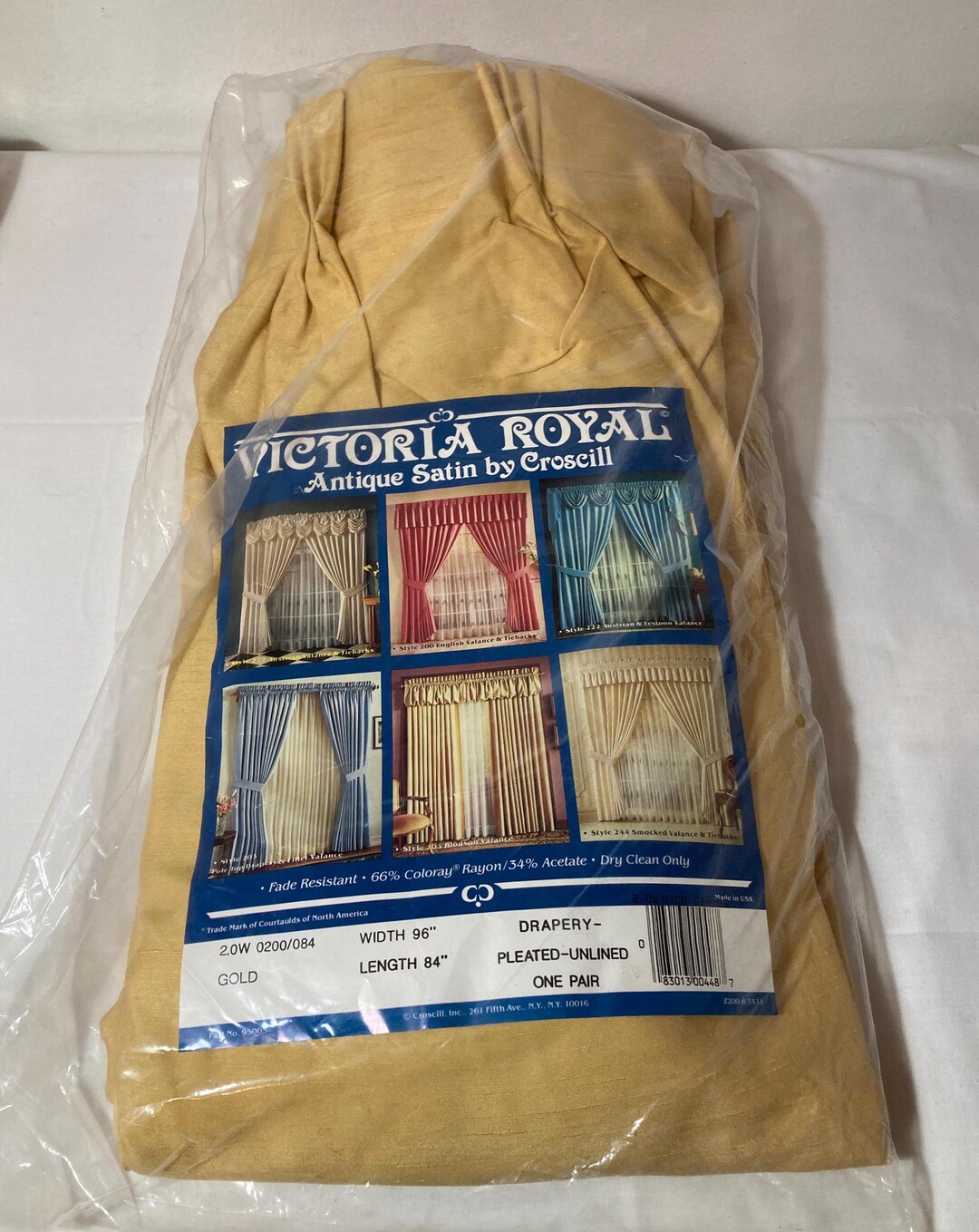 PR Vintage NOS Croscill Victoria Royal Antique Satin Drapes Curtains ...