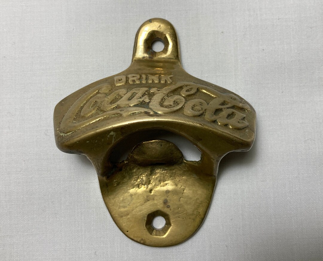Vintage Drink Coca Cola Solid Brass Coke Wall Mount Bottle Opener Soda ...