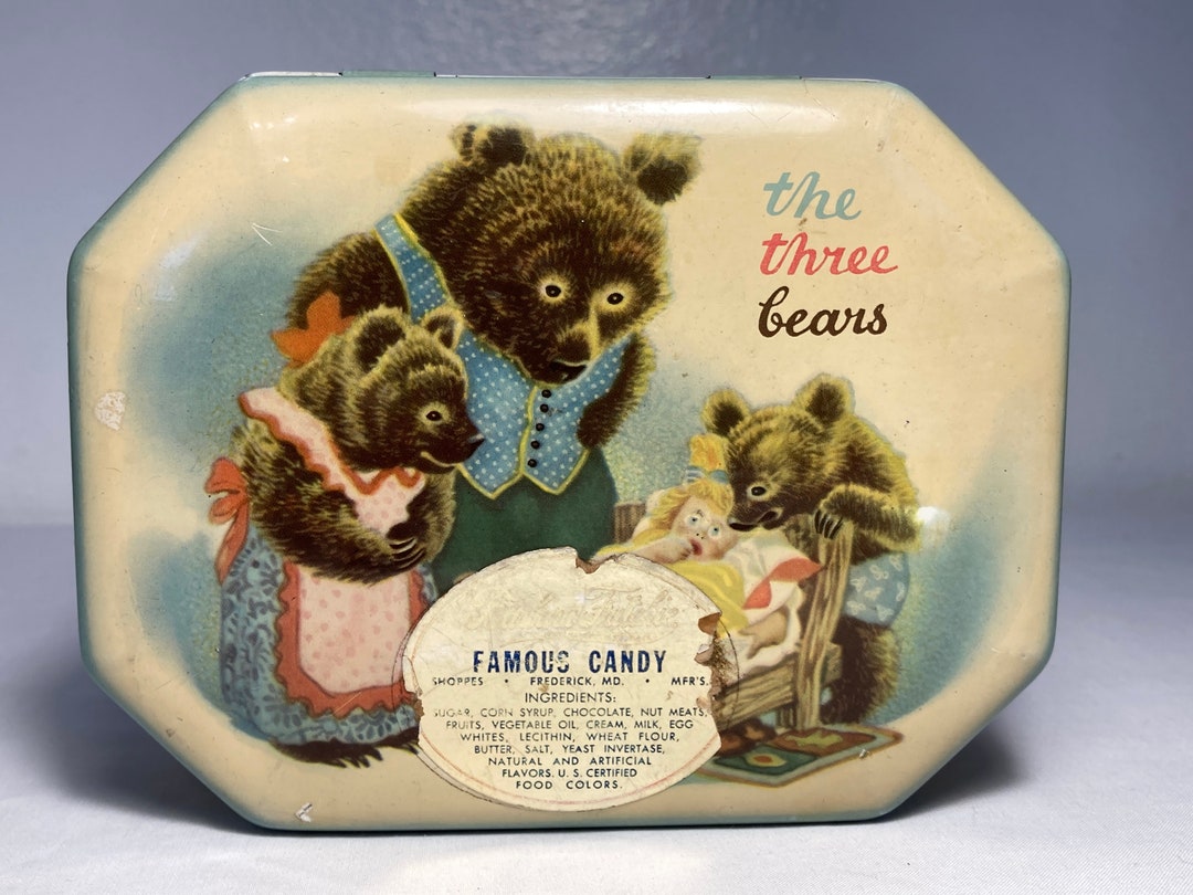 Vintage 1940's the Three Bears Litho Candy Tin From Barbara Fritchie ...