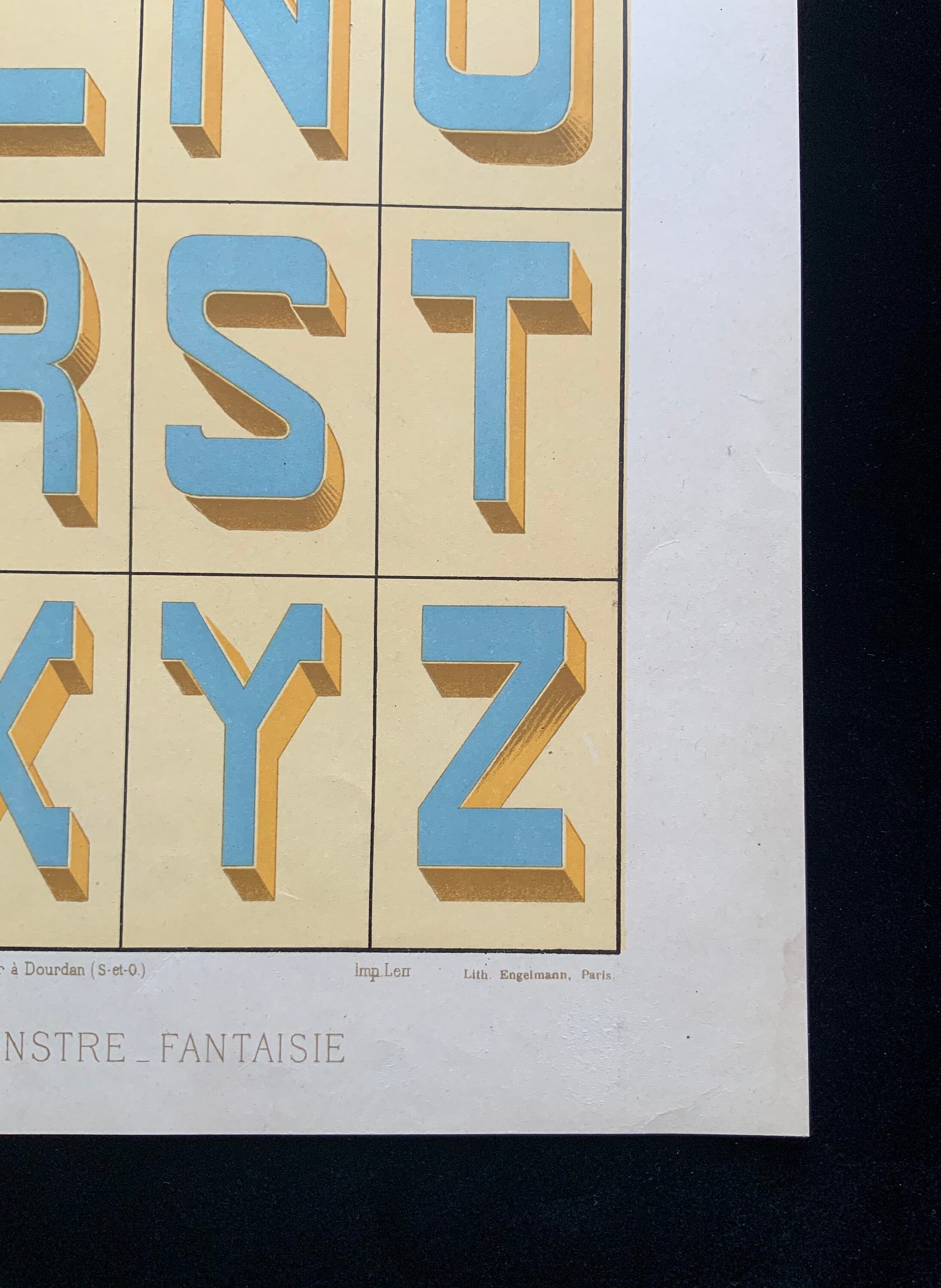 Rare 1900 TYPOGRAPHY ALPHABET Chromolithograph Antique Print Folio ...