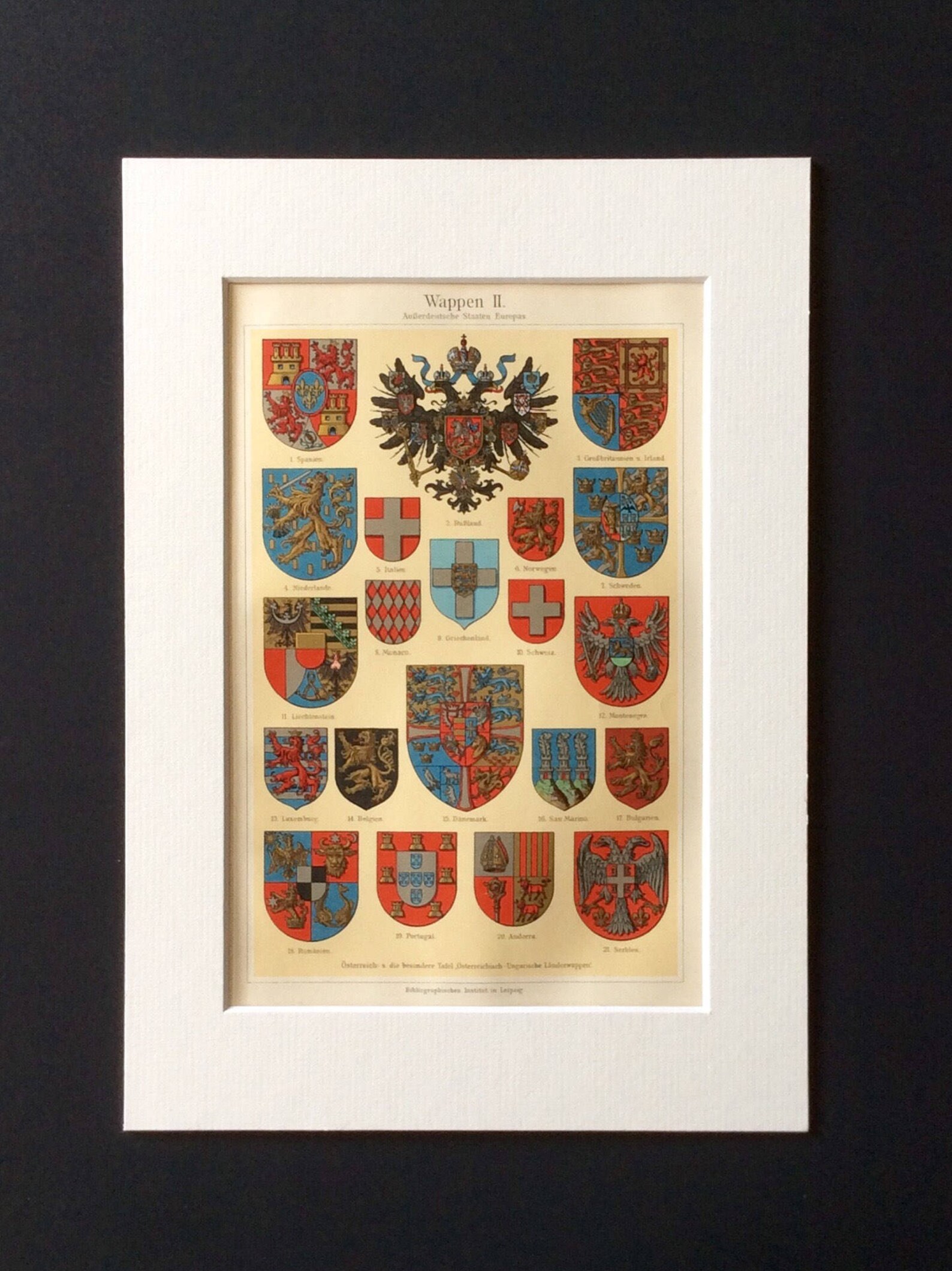 Antique Print 1890s German Print Victorian Colour Chromolithograph ...