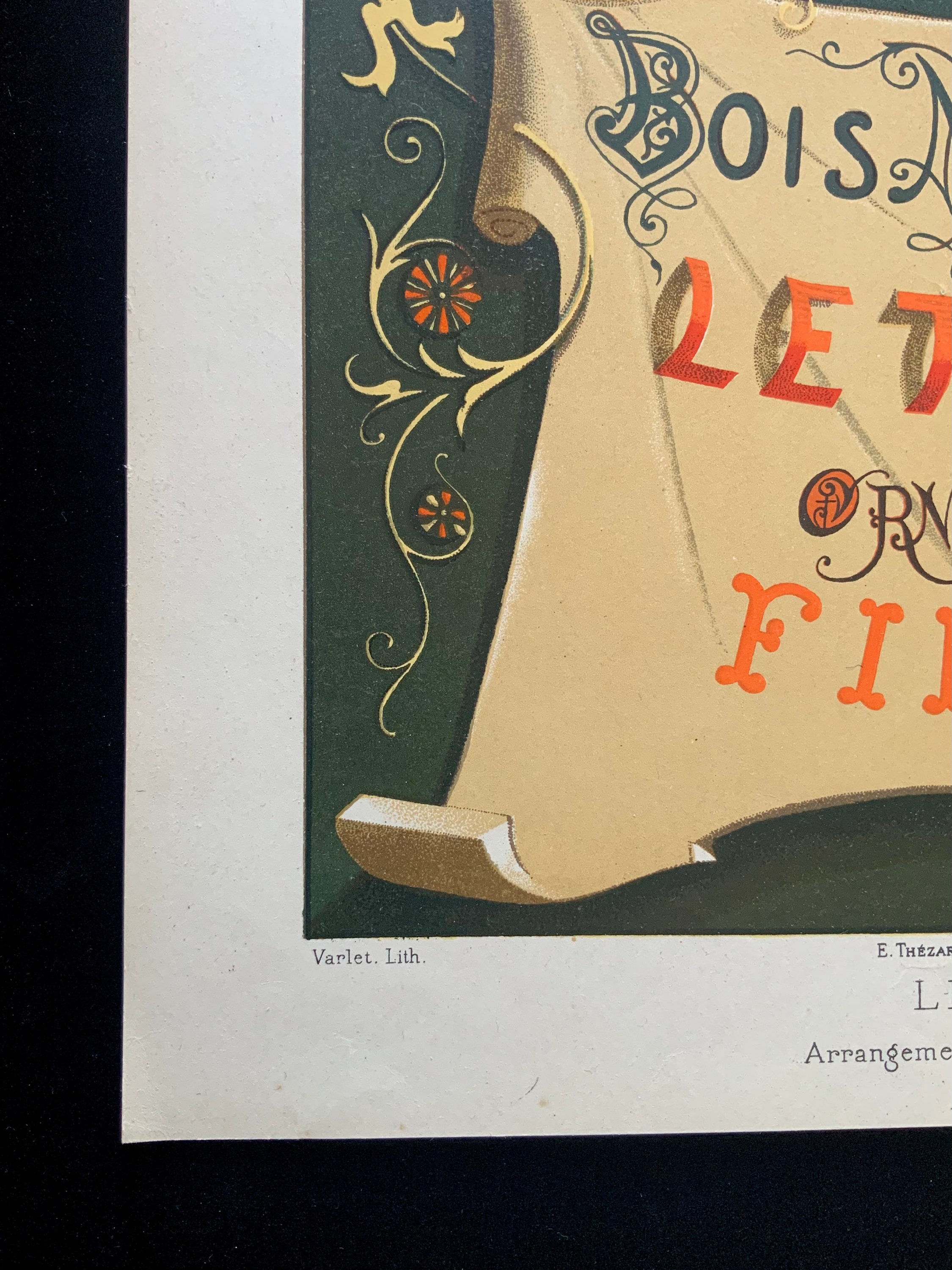 Rare 1900 TYPOGRAPHY ALPHABET Chromolithograph Antique Print Folio ...