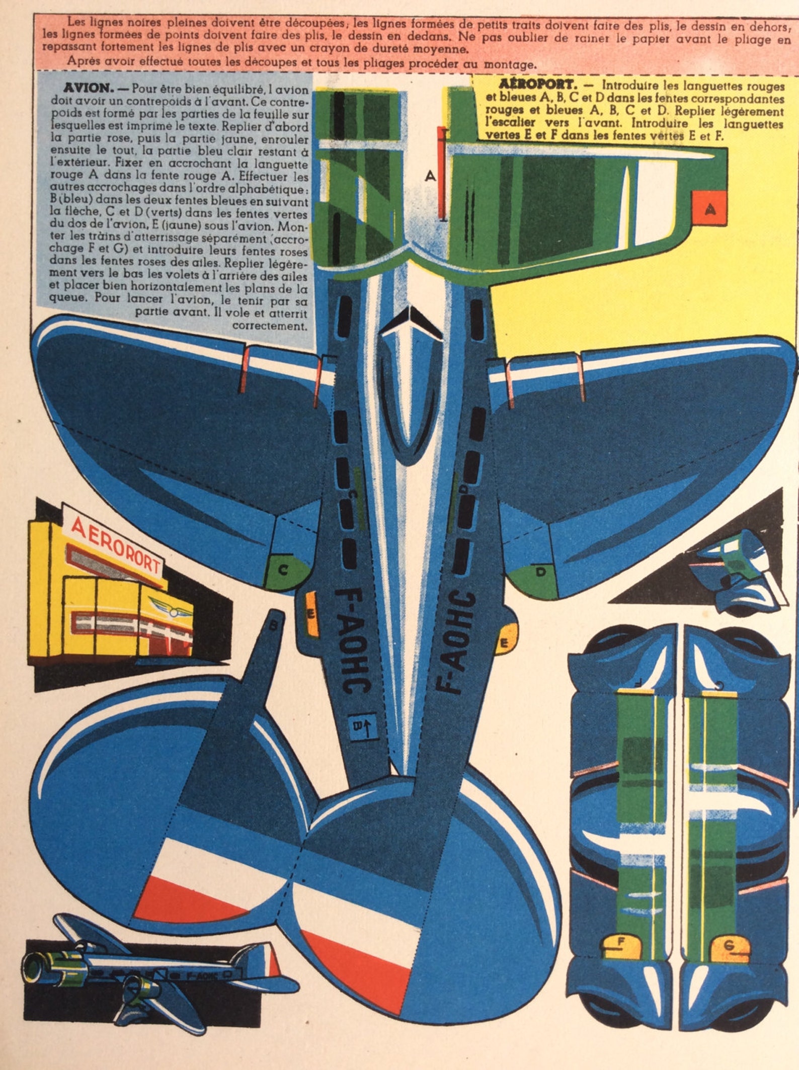 Vintage 1930s FRENCH CUT OUT Paper Model Airport Aeroport - Etsy