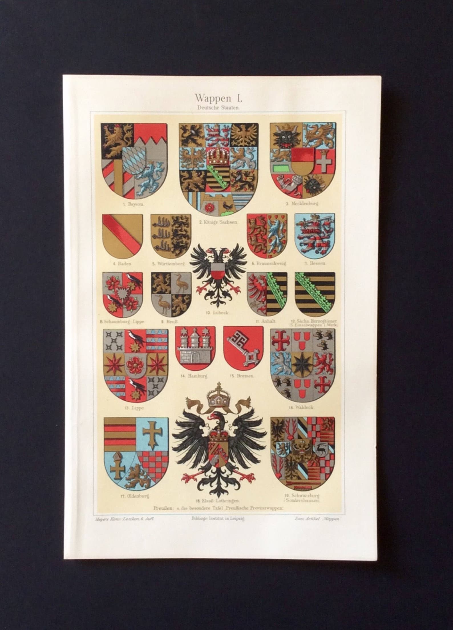 Antique Print 1890s German Print Victorian Colour Chromolithograph ...