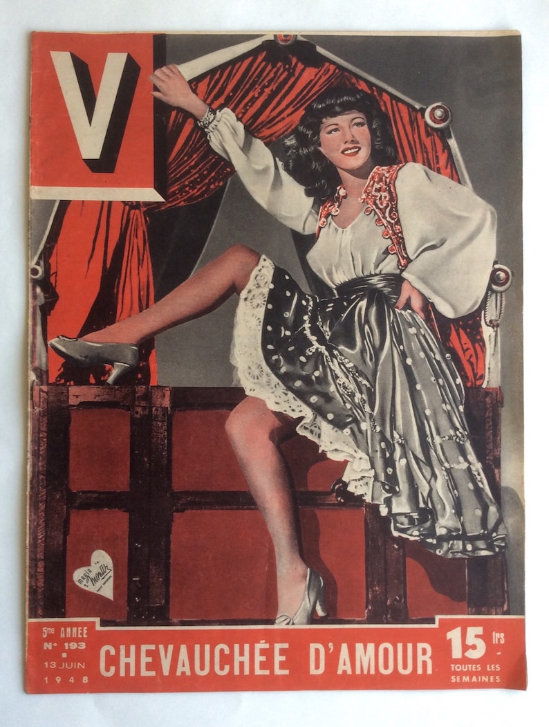 Vintage 1940s French Pin Up V Burlesque Magazine Nude 1940s Etsy 