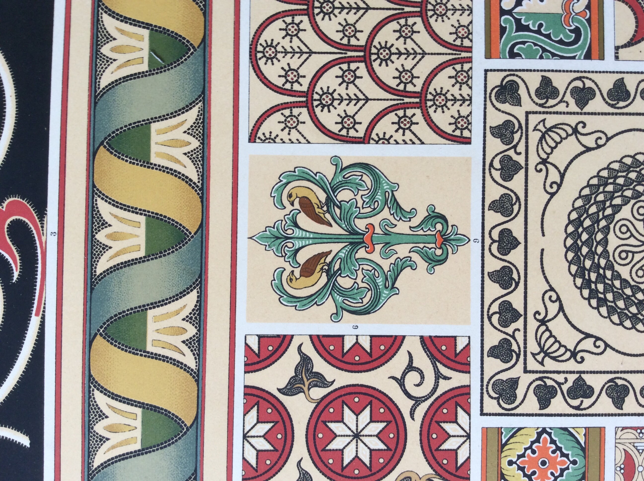 1885 L’ornement Polychrome Decorative Antique Chromolithograph Middle ...