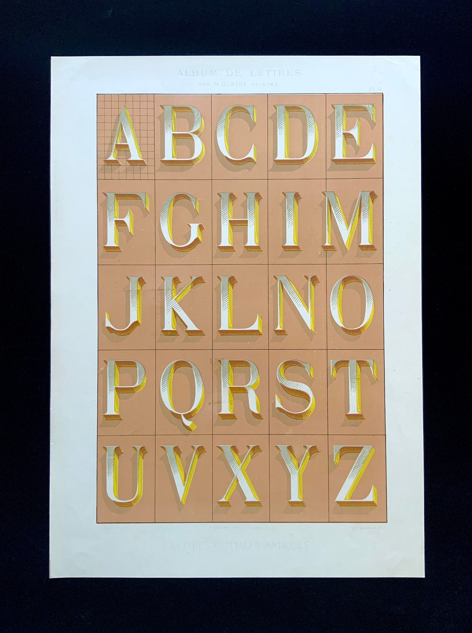 Rare 1900 TYPOGRAPHY ALPHABET Chromolithograph Antique Print Folio ...