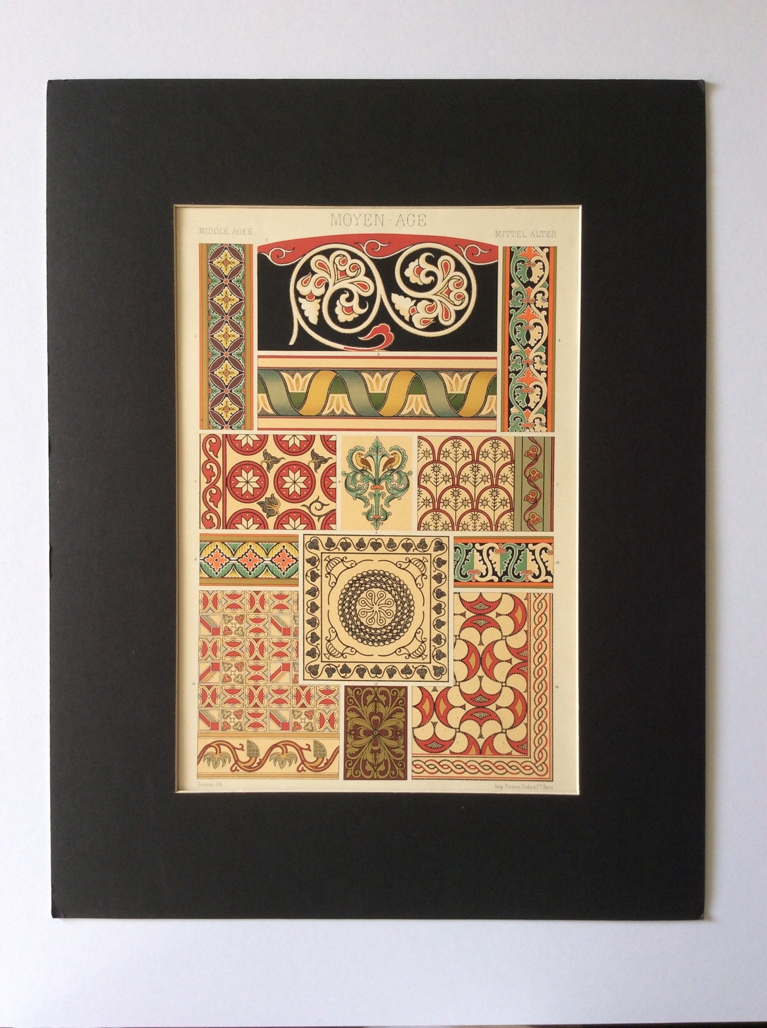 1885 L’ornement Polychrome Decorative Antique Chromolithograph Middle ...