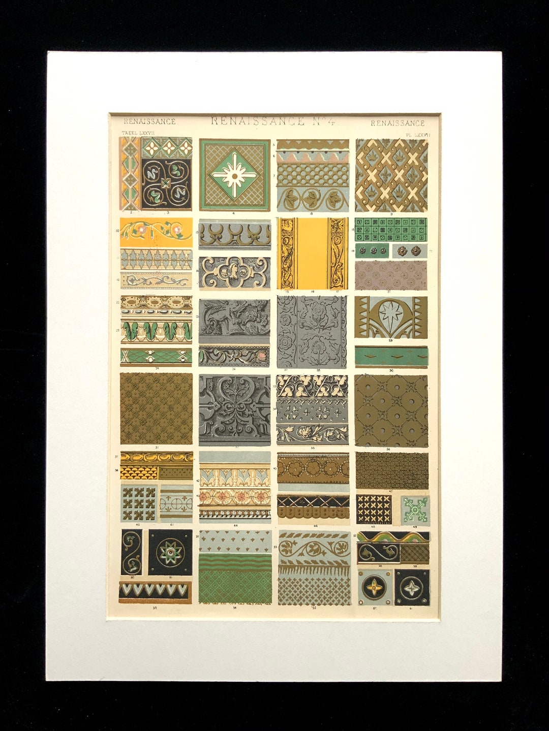 RENAISSANCE Antique Print 1856 DECORATIVE Art Chromolithograph ...