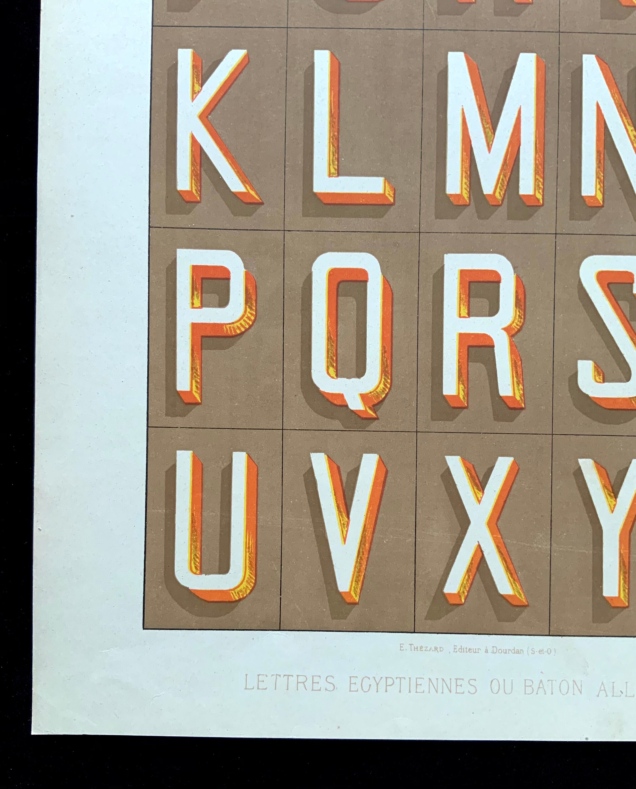 Rare 1900 TYPOGRAPHY ALPHABET Chromolithograph Antique Print Folio ...