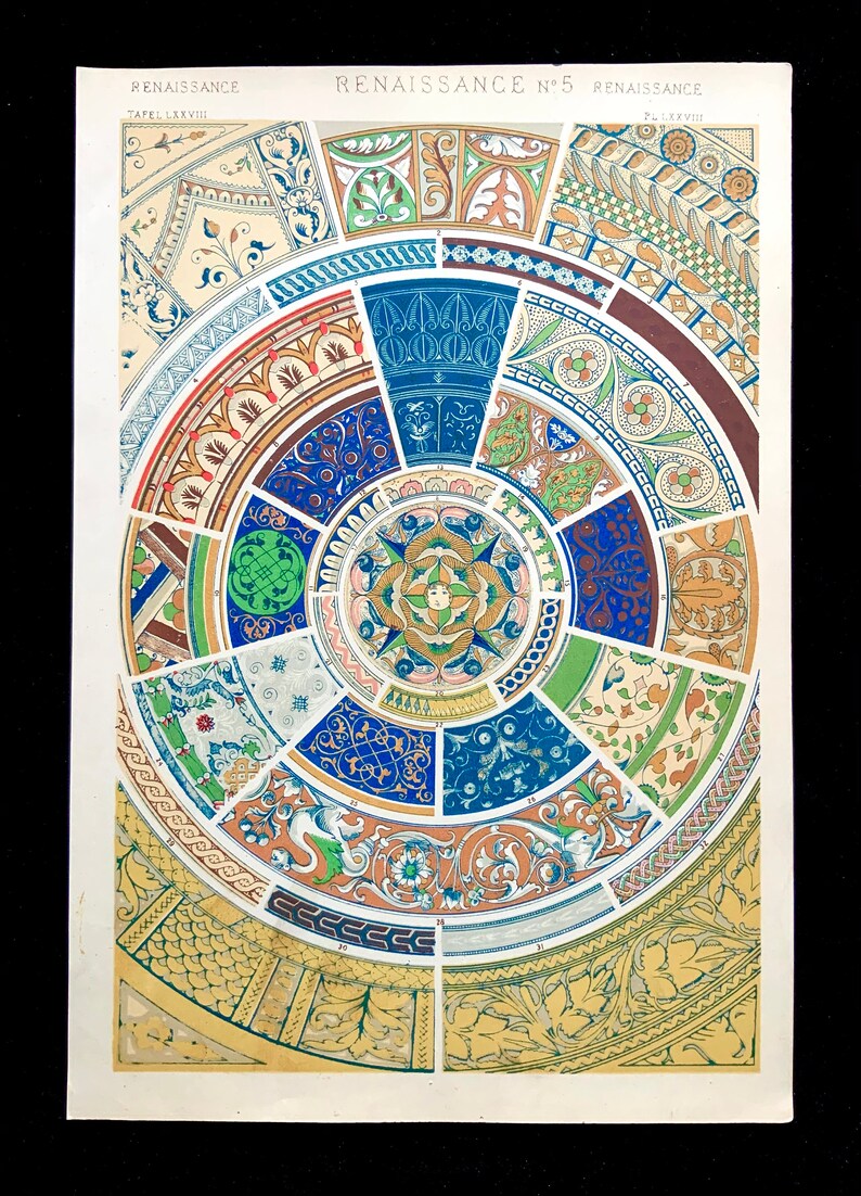 RENAISSANCE Antique Print 1856 DECORATIVE Art Chromolithograph - Etsy