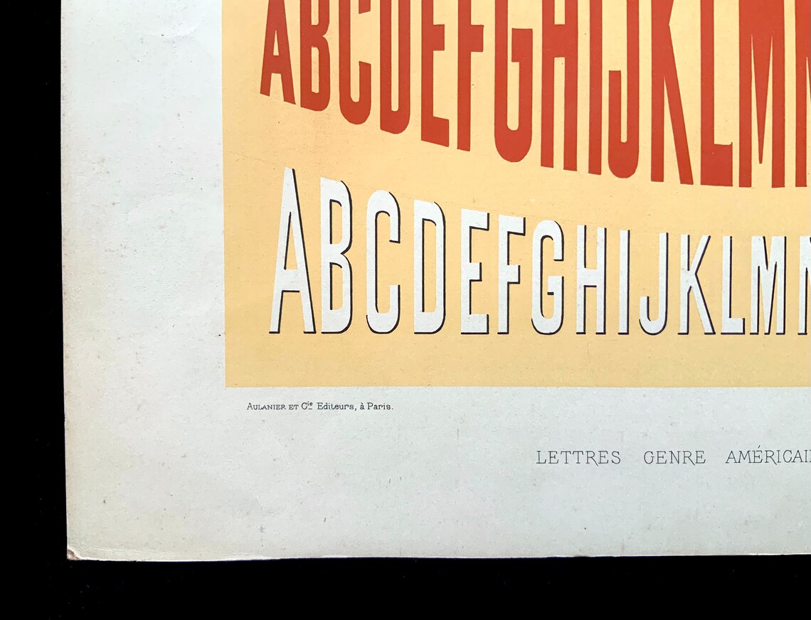 Rare 1885 TYPOGRAPHY ALPHABET Chromolithograph Antique Print Folio ...