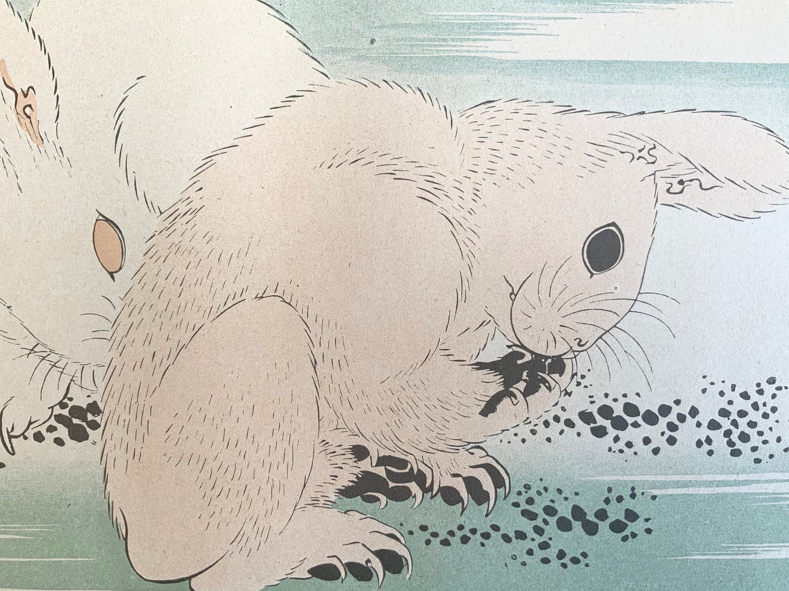 Artistic Japan HARES by HOKUSAI Lithograph 1889 Japonisme Japanese Art ...