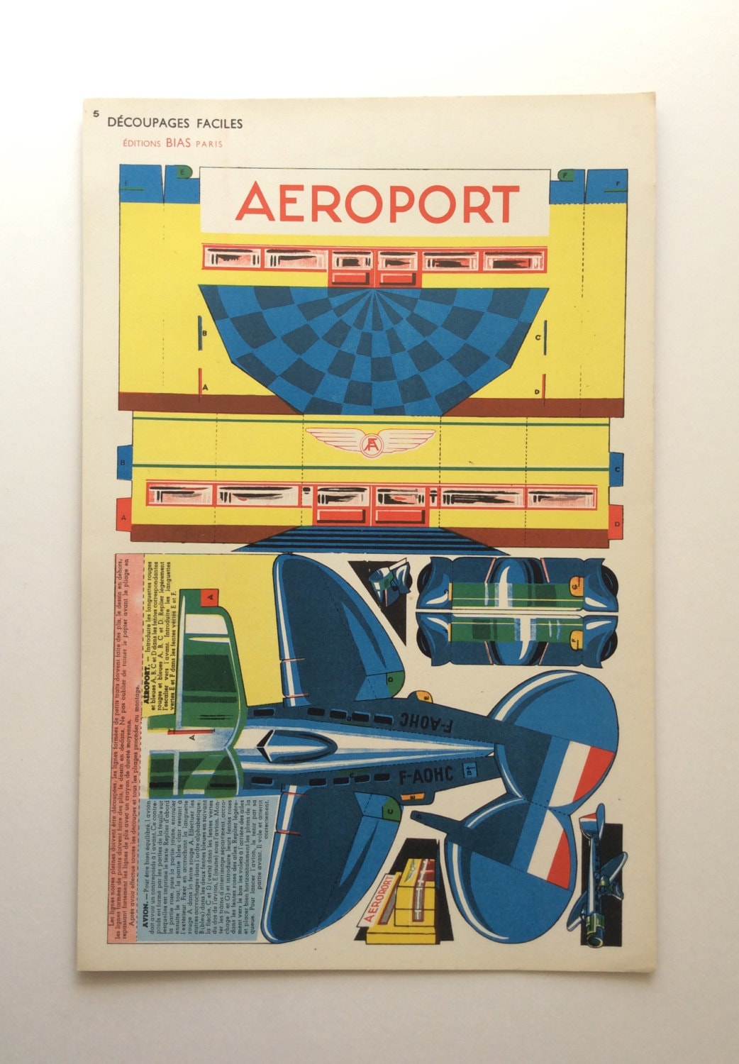 Vintage 1930s FRENCH CUT OUT Paper Model Airport Aeroport - Etsy