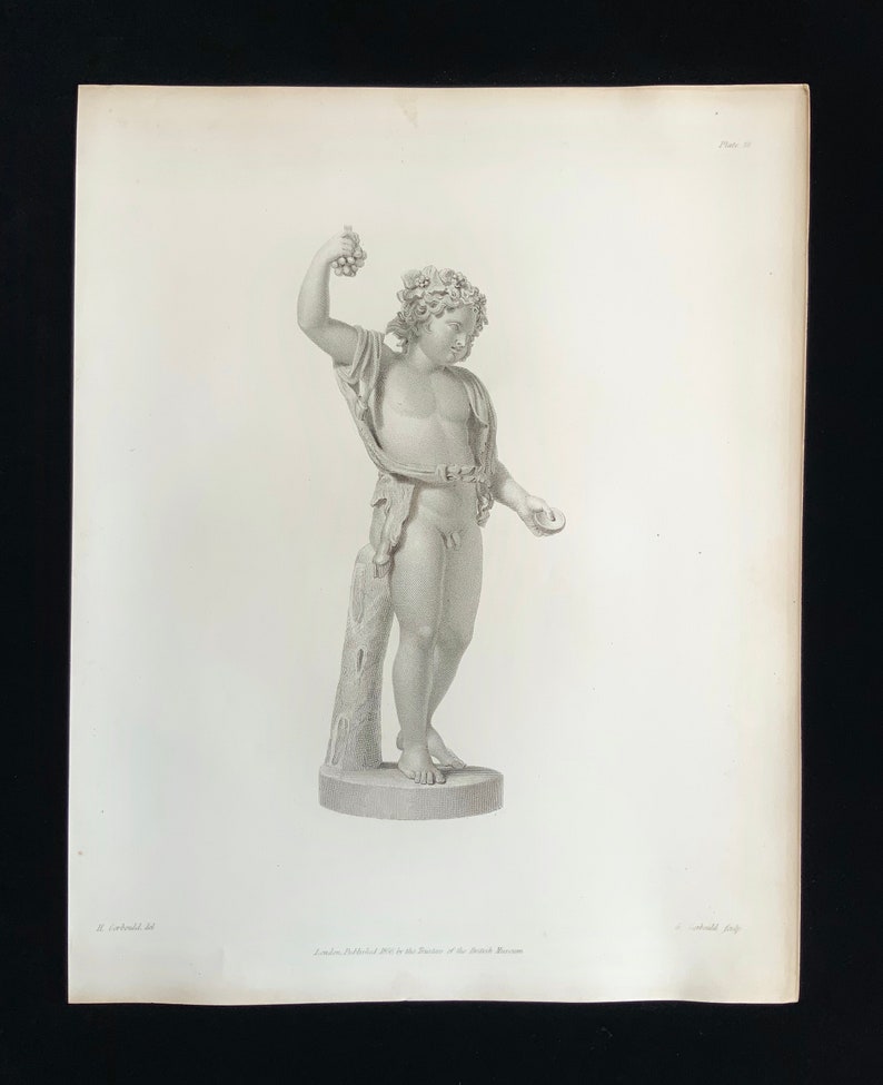 Antique Print 1856 STATUE Young BACCHUS 200yr Old Antique - Etsy Australia
