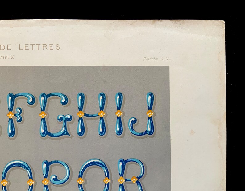 Rare 1885 TYPOGRAPHY ALPHABET Chromolithograph Antique Print Folio ...