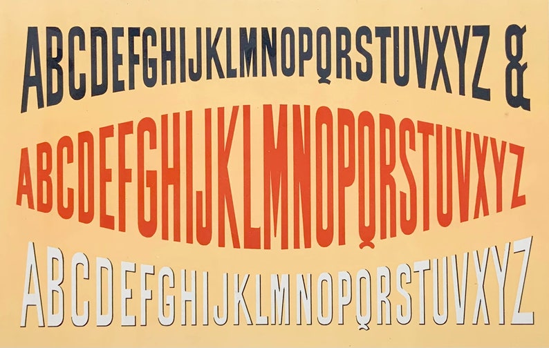 Rare 1885 TYPOGRAPHY ALPHABET Chromolithograph Antique Print Folio ...