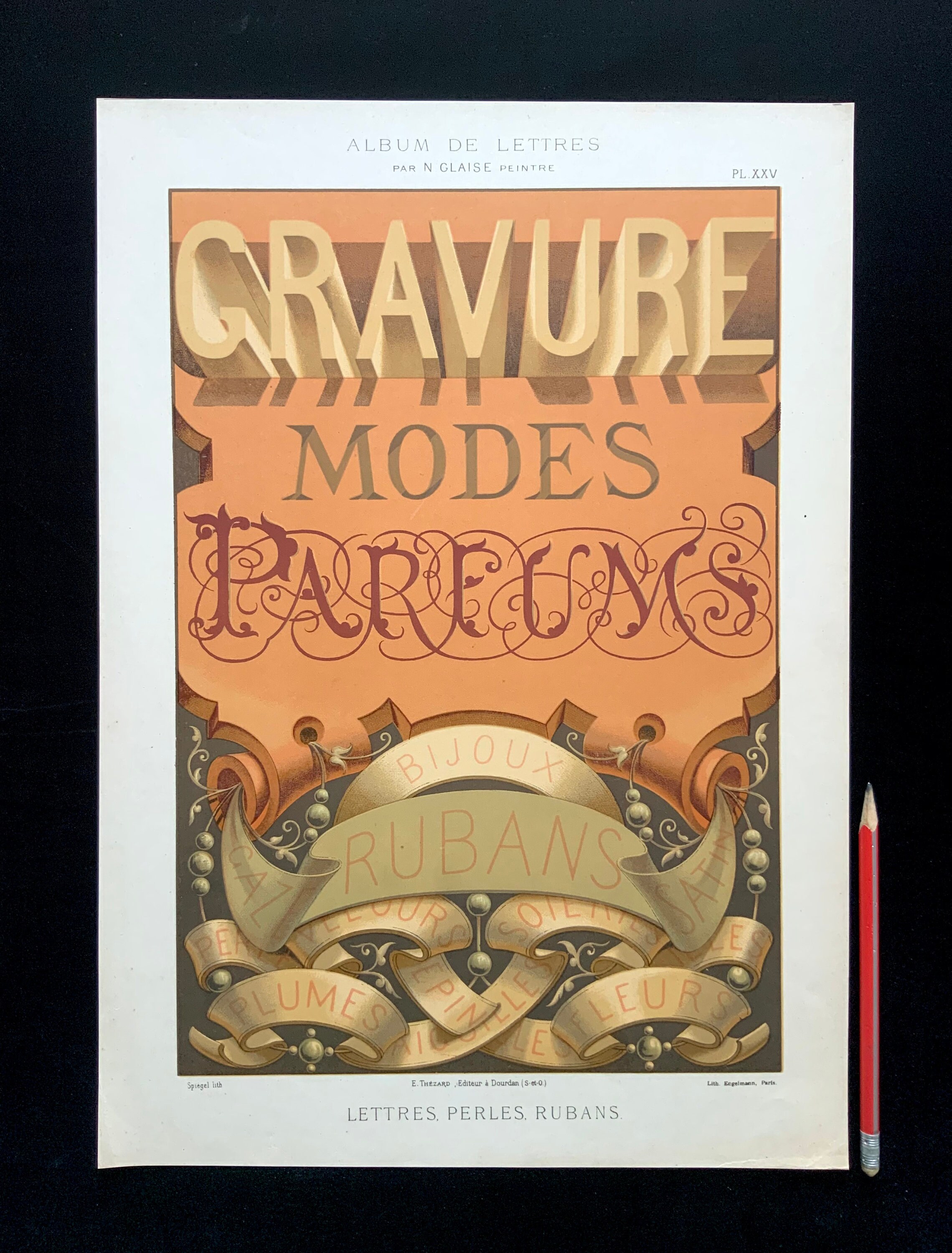 Rare 1900 TYPOGRAPHY ALPHABET Chromolithograph Antique Print - Etsy