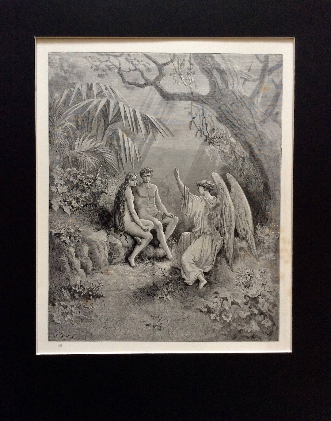 1870 MILTON'S PARADISE LOST Antique Print Engraving Gustave Doré 1st ...