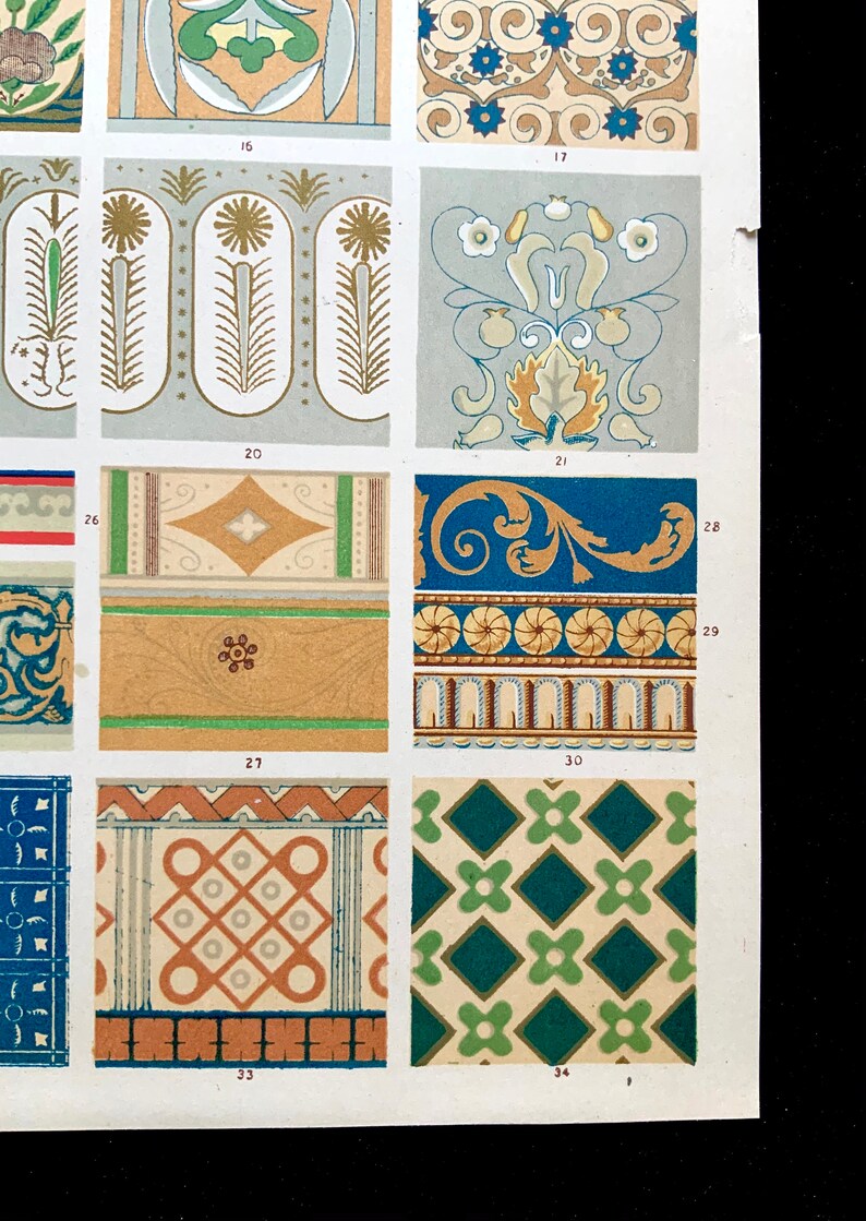 RENAISSANCE Antique Print 1856 DECORATIVE Art Chromolithograph ...