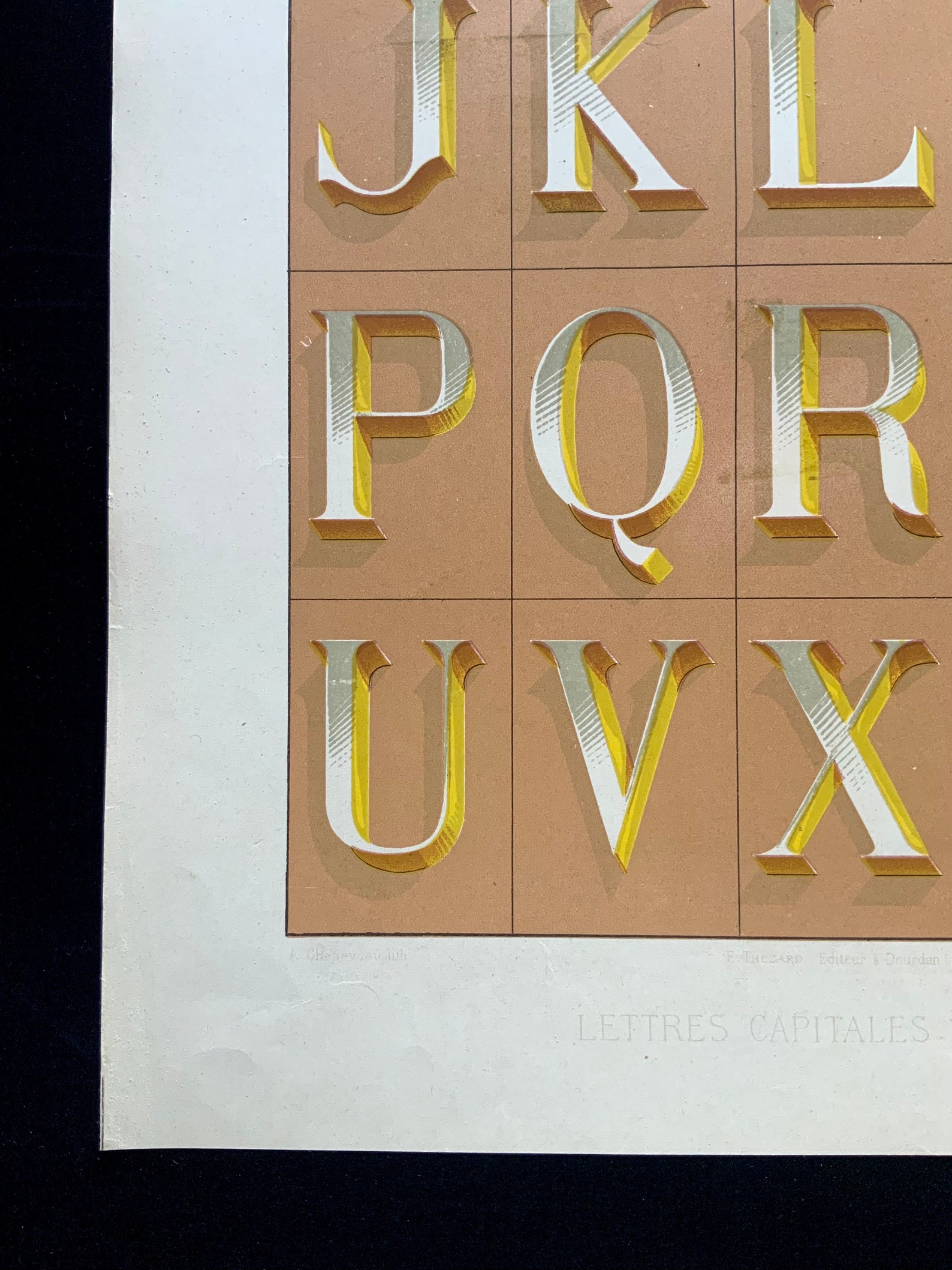 Rare 1900 TYPOGRAPHY ALPHABET Chromolithograph Antique Print Folio ...