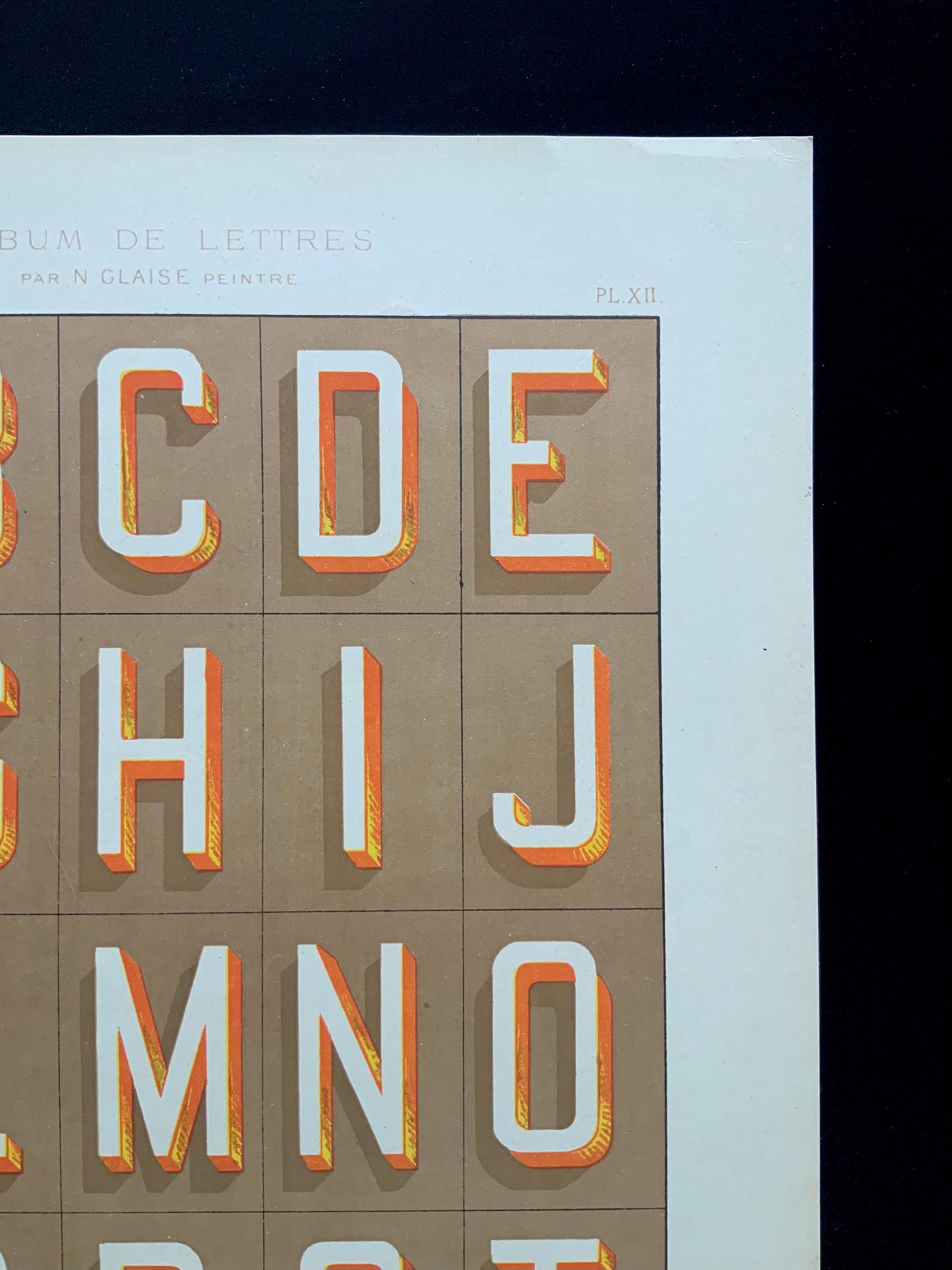 Rare 1900 TYPOGRAPHY ALPHABET Chromolithograph Antique Print - Etsy