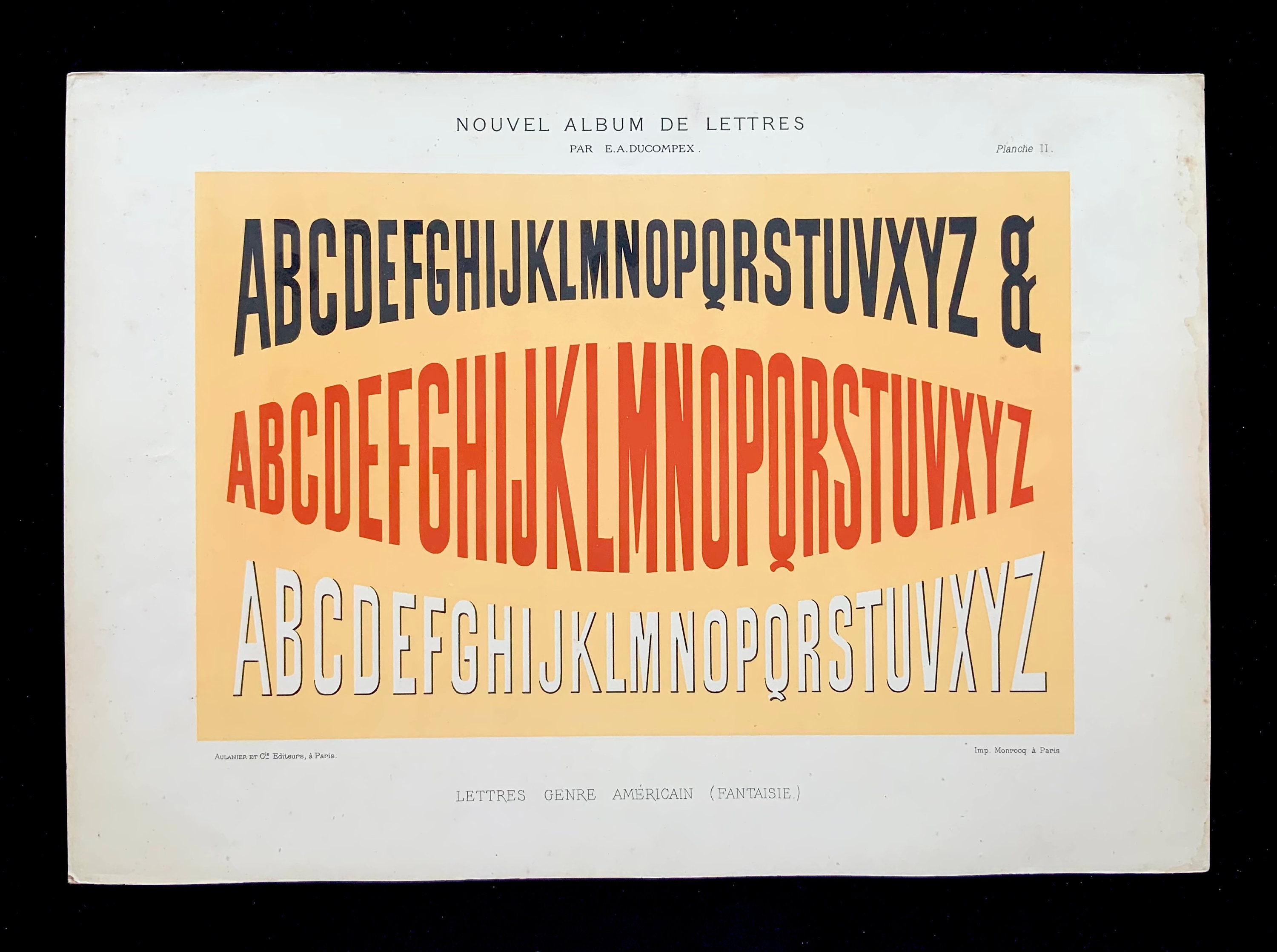 Rare 1885 TYPOGRAPHY ALPHABET Chromolithograph Antique Print Folio ...