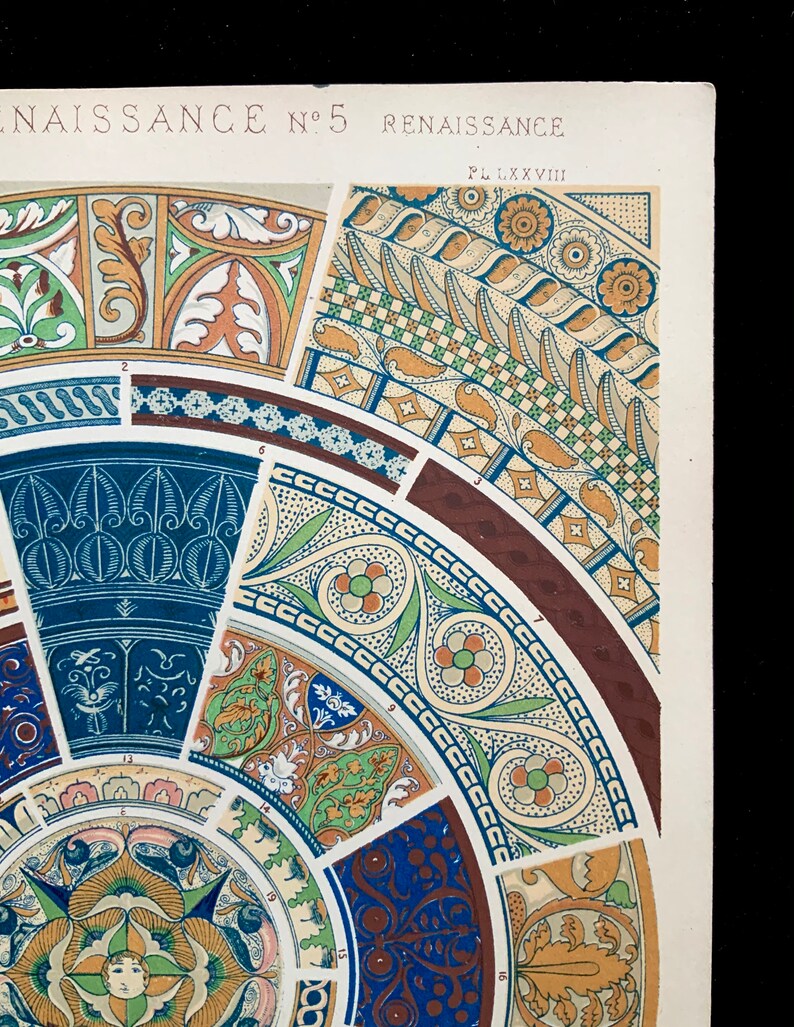 RENAISSANCE Antique Print 1856 DECORATIVE Art Chromolithograph - Etsy