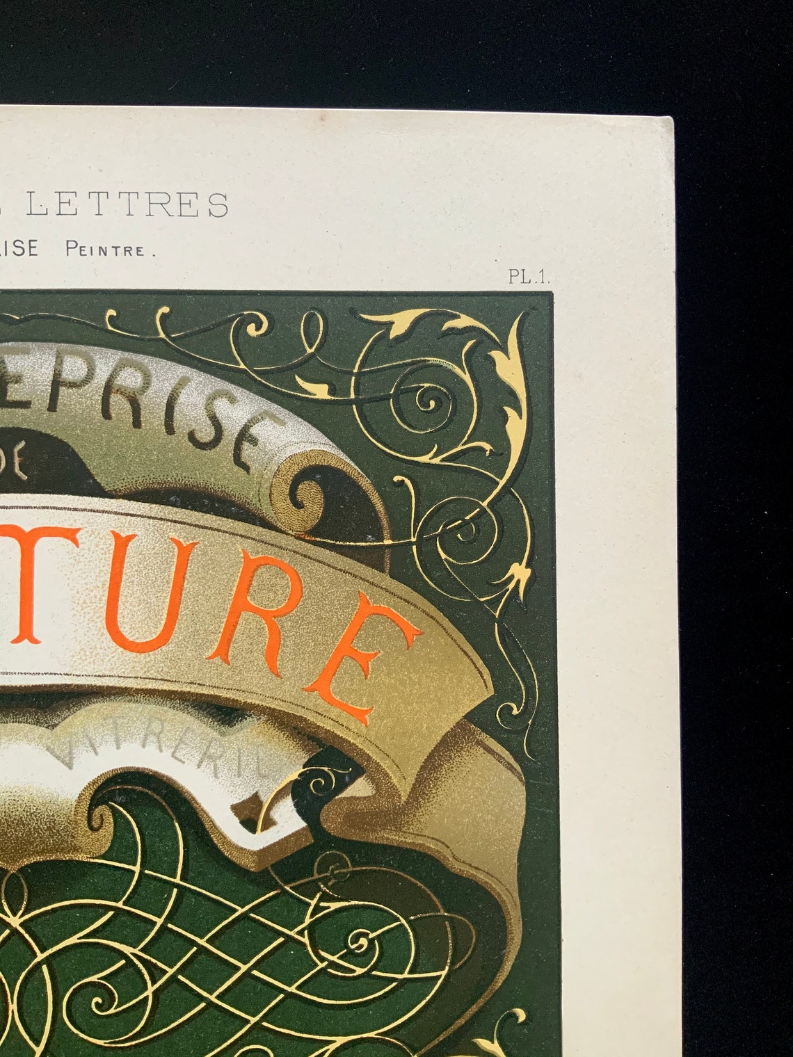 Rare 1900 TYPOGRAPHY ALPHABET Chromolithograph Antique Print | Etsy