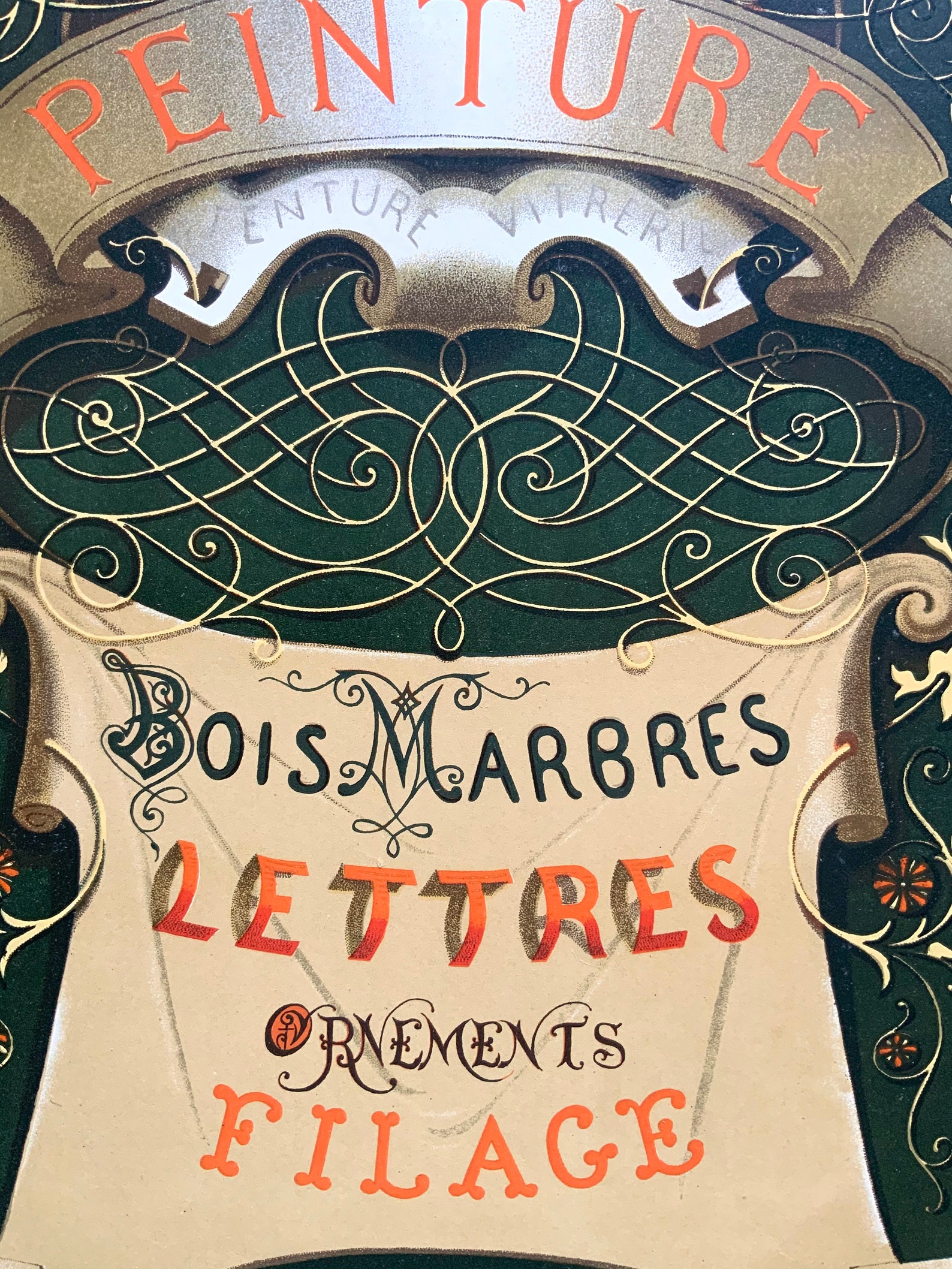 Rare 1900 TYPOGRAPHY ALPHABET Chromolithograph Antique Print Folio ...