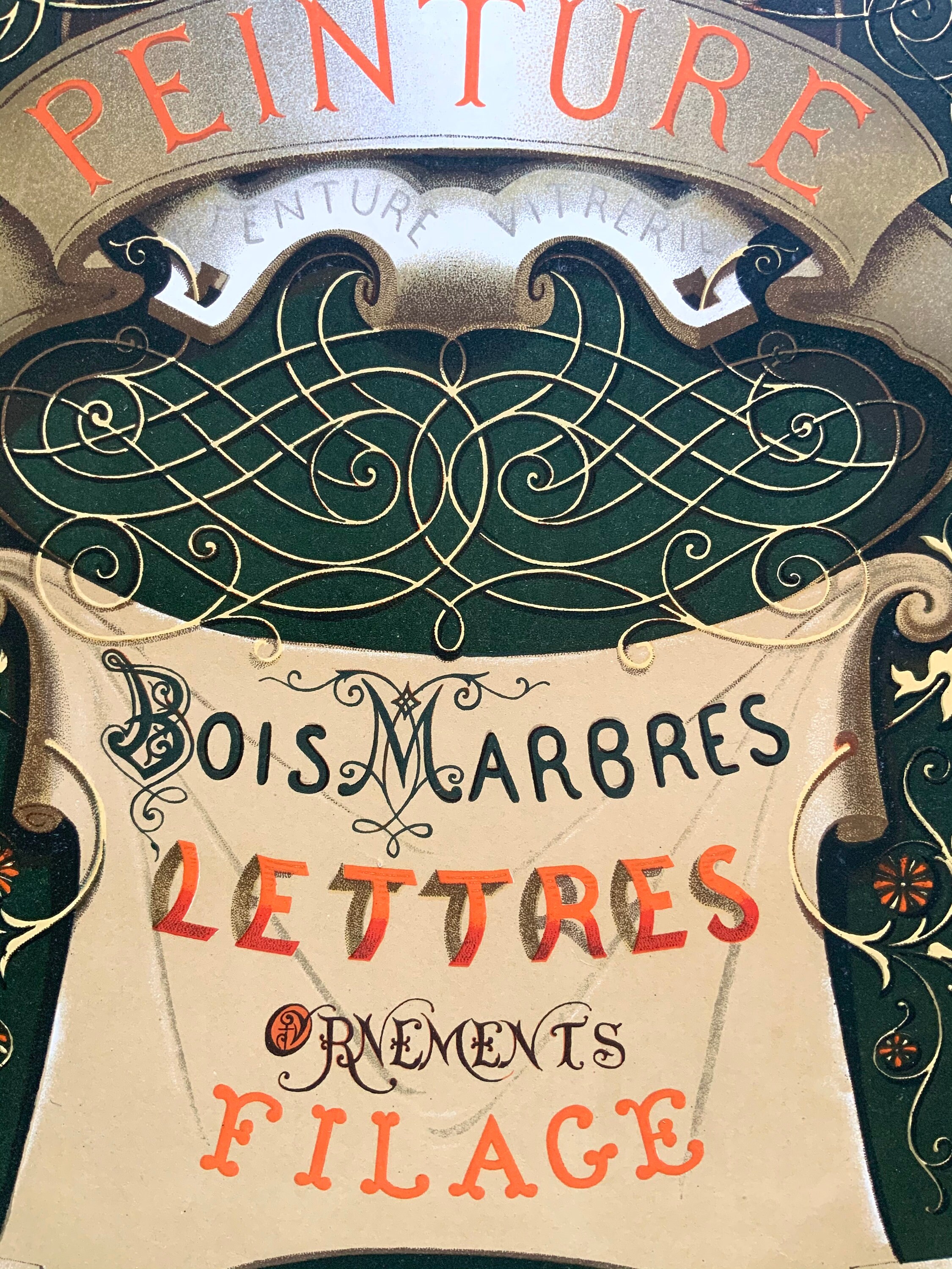 Rare 1900 TYPOGRAPHY ALPHABET Chromolithograph Antique Print Folio ...